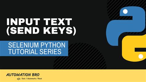 Selenium Input Text Python Tutorial SDET Unicorns