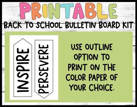 Back To School Bulletin Board Kit Printable Teacher Resource Pdf
