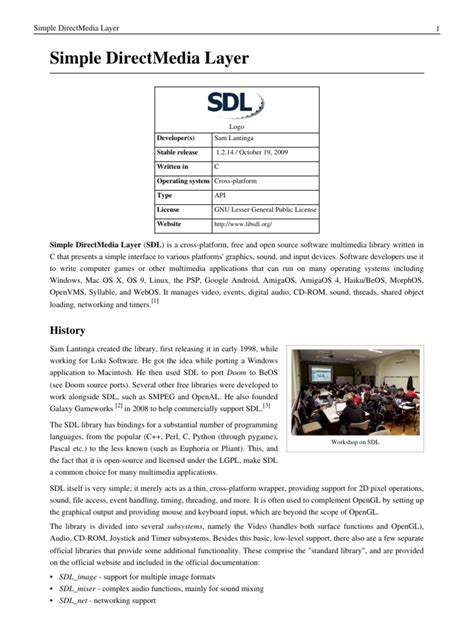 Simple Direct Media Layer Sdl Pdf Computing Platforms Computer