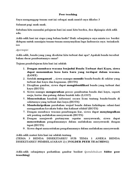 Peer Teaching Pdf Seni And Disiplin Bahasa