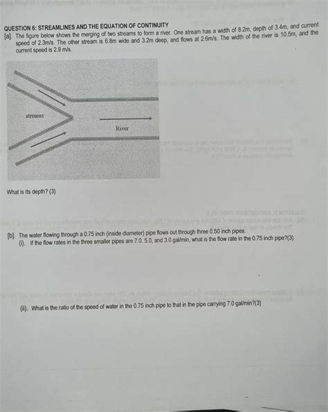 Solved Question 6 Streamlines And The Equation Of