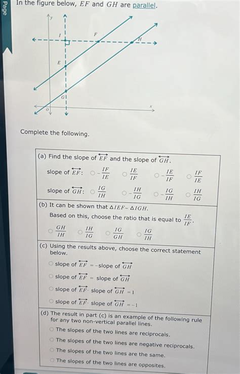 Solved A In The Figure Below Ef And Gh Are Parallel Complete The Following Es Of The Two