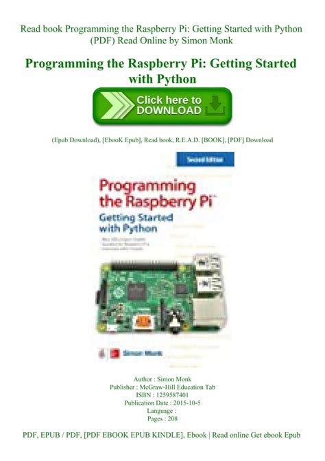 Read Book Programming The Raspberry Pi Getting Started With Python Pdf