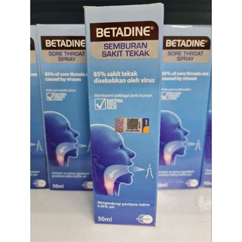 Betadine Sore Throat Spray Sakit Tekak 50ml Shopee Malaysia