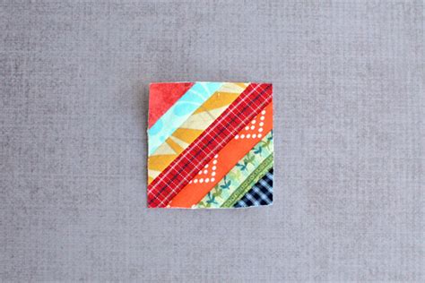 Mini String Quilt Blocks From Your Smallest Scraps Tutorial Orange