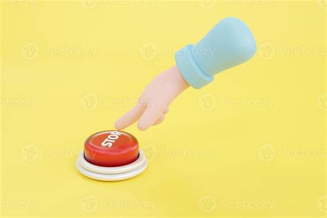 Cartoon Hand Pressing The Red Button System Control Stock Photo At Vecteezy