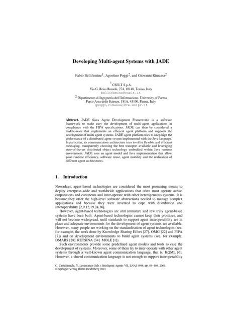 jade english pdf agent based model java programming language