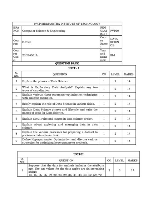 Question Bank Pdf Regression Analysis Logistic Regression