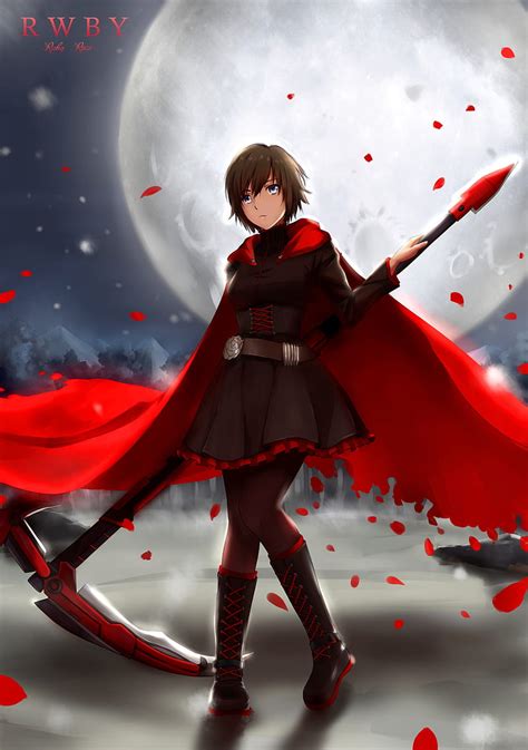 Wallpaper Rwby Ruby Rose Scythe Anime Girl Hd Anime