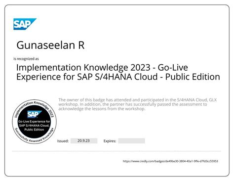R Gunaseelan On Linkedin Implementation Knowledge 2023 Go Live Experience For Sap S4hana