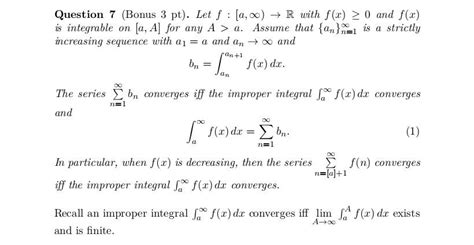 solved question 7 bonus 3pt let f [a ∞ →r with f x ≥0