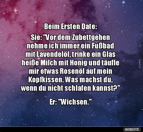 Beim Ersten Date Sie Vor Dem Zubettgehen Nehme Ich Immer Ein Debestede