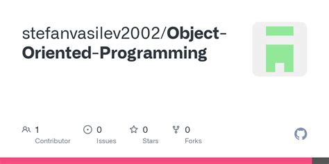 Github Stefanvasilev2002object Oriented Programming
