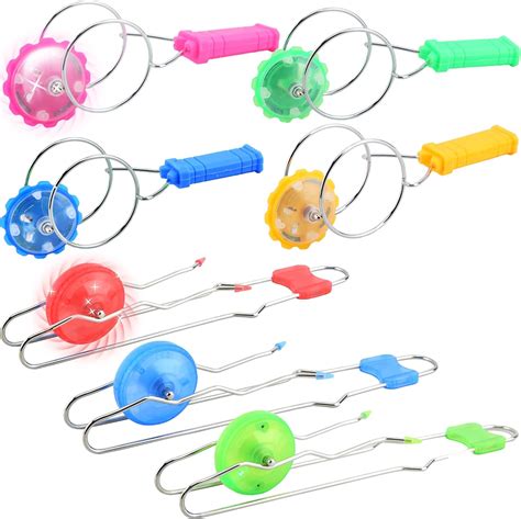 Haconba 7 Packs Retro Light Up Gyro Wheels Set Includes 3