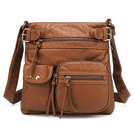 Women Multi Pocket Casual Pu Leather Crossbody Bag