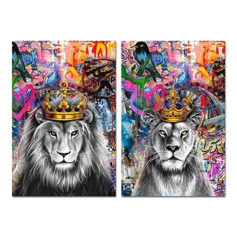 Lion Wearing Crown Art