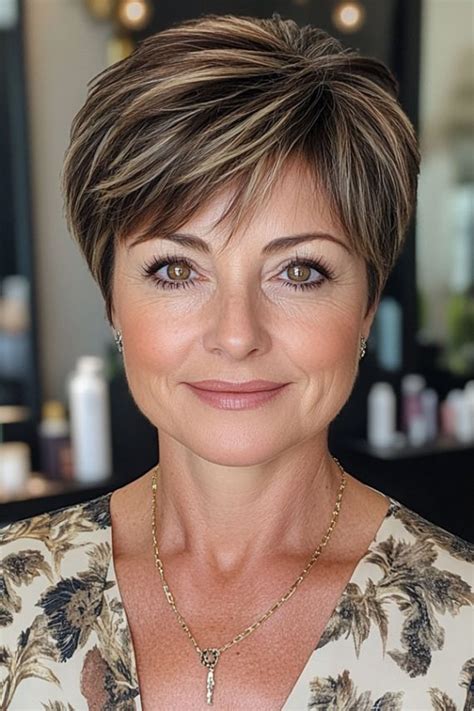 50 Trendy Pixie Haircuts For Women Over 50 Warm Brunette Pixie With
