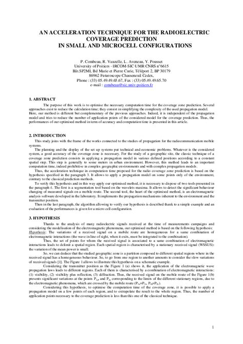 pdf an acceleration technique for the radioelectric coverage