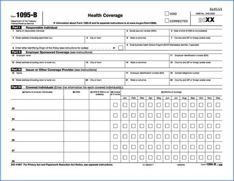 Irs Tax Forms 1095 B