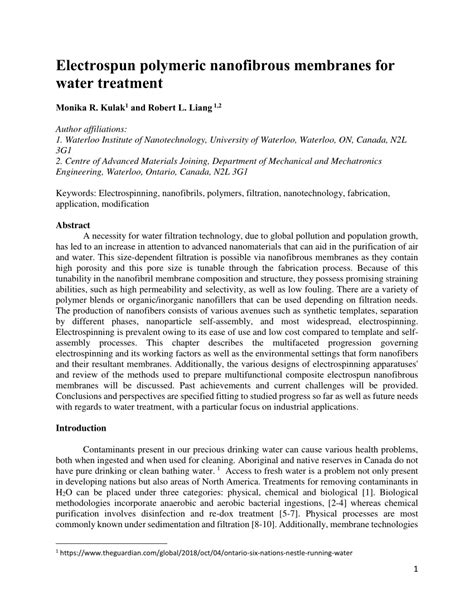 Pdf Electrospun Polymeric Nanofibrous Membranes For Water Treatment