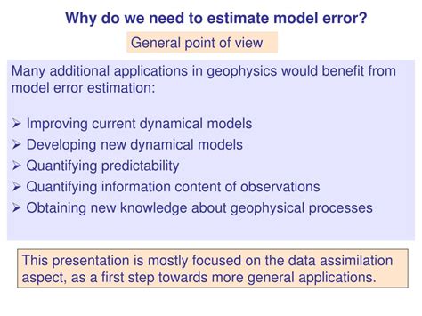 Ppt Model Error Estimation Employing Ensemble Data Assimilation Dusanka Zupanski And Milija