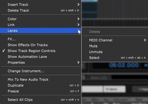 Track Right Click Commands Virtual Instrument Track Acoustica