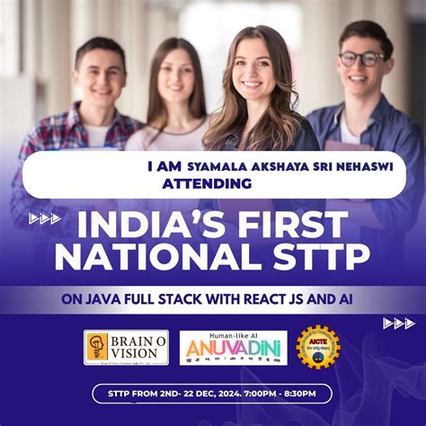 Akshaya Sri Nehaswi Syamala On Linkedin Sttp Aicte Brainovision