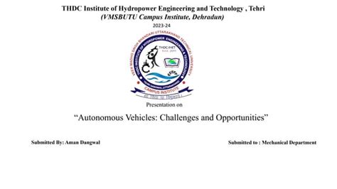 Autonomous Vehicles Challenges And Opportunities Pptx Automotive Industry Industries