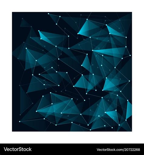 Abstract Blue Color Triangles And Low Polygon Vector Image