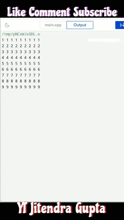 number pattern printing in c c for loop concept shorts