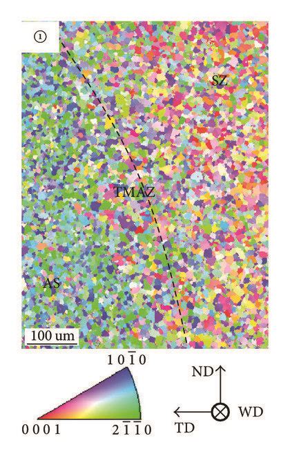 Ebsd Maps Of Sample 1500 Rpm 500 Mm Min A Cross Sectional