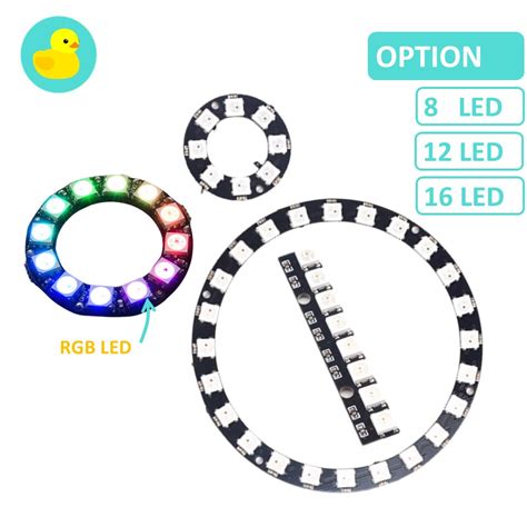 NeoPixel WS2812 8 12 16 5050 RGB LED Ring Module Stick Shopee Malaysia