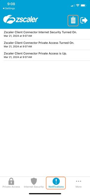 Zscaler Client Connectorでの通知の表示 Zscaler