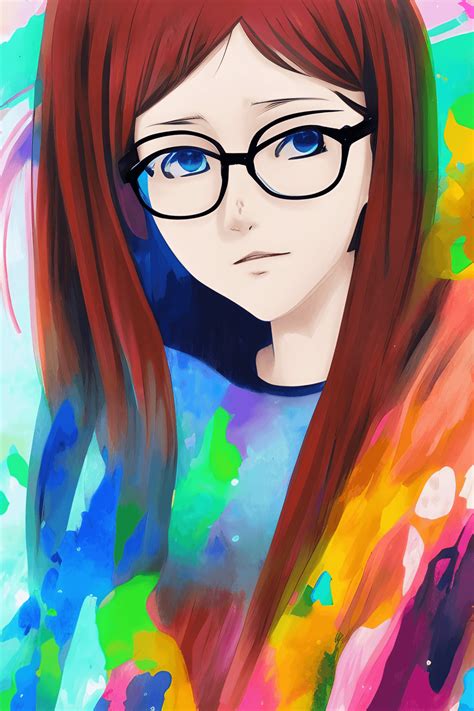 Girl With Glasses Sketch Anime