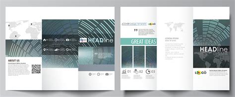 양쪽에 트라이 배 브로셔 비즈니스 템플릿 평면 디자인에 쉽게 편집 가능한 추상 벡터 레이아웃입니다 기하학적 스타일에서 만든 기술 배경 가리기에 대한 스톡 벡터 아트 및 기타