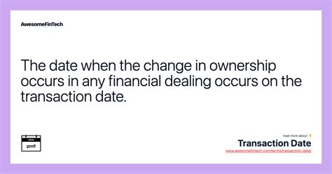 Transaction Date Awesomefintech Blog
