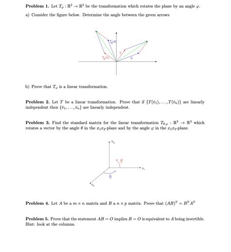 Solved Linear Algebra 1 Let T φ R2 → R2 Be The Transformation