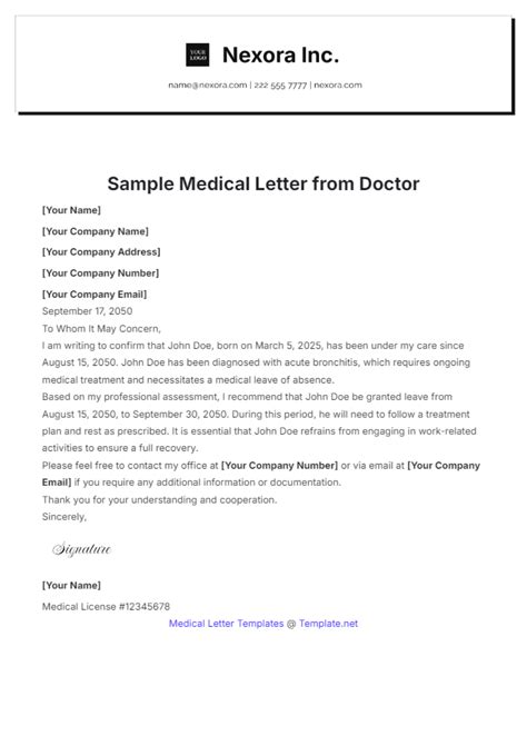 Free Doctor Letter Templates Editable And Printable
