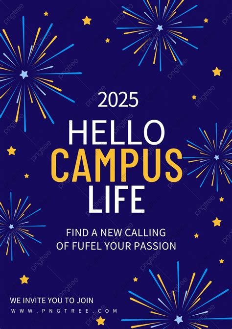 Gambar Poster Acara Sekolah Kembang Api Biru Templat Untuk Unduh Gratis