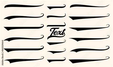 Calligraphic Swoosh Underline Retro Underline Swooshes Tails And