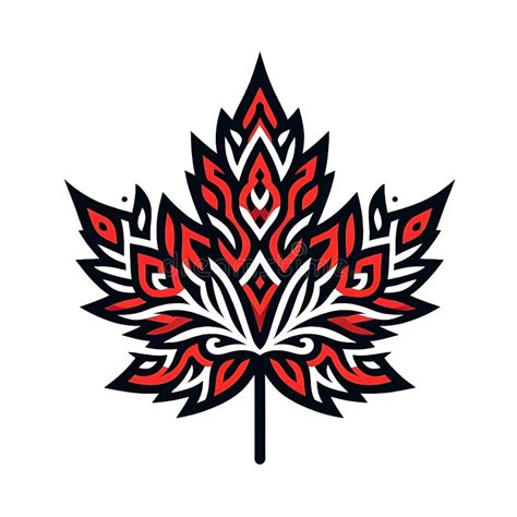 Tribal Maple Leaf Design Modern Symbolic Illustration Stock Illustration Illustration Of