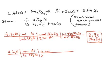 SOLVED For The Reaction Shown Calculate How Many Grams Of Each Numerade