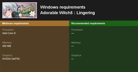 Adorable Witch Lingering System Requirements Can I Run Adorable Witch Lingering On My Pc