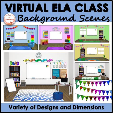 Virtual Ela Classroom Backgrounds English Language Class School Rooms