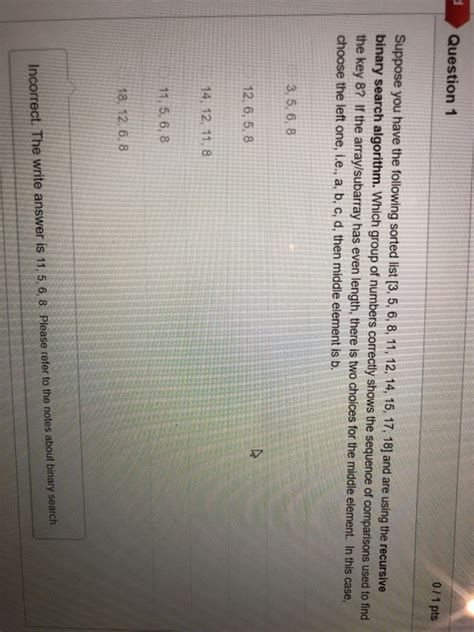 Solved Question 1 01 Pts Suppose You Have The Following