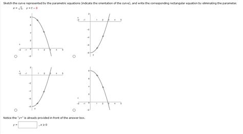 solved sketch the curve represented by the parametric
