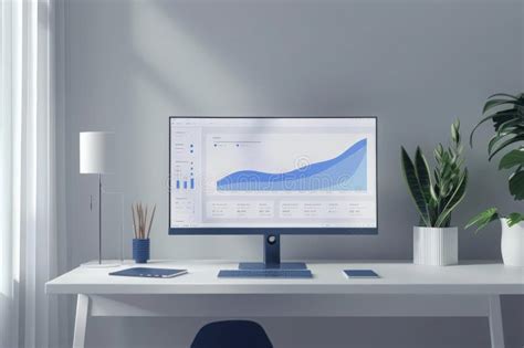 A Modern Workspace Showcasing Crm Software Analytics On A Sleek A Modern Workspace Showcasing Crm Software Analytics On A Sleek