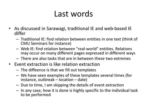 Ppt Information Extraction Lecture 7 Relation Extraction Powerpoint