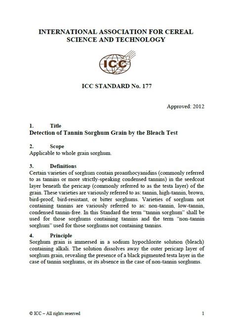 International Association For Cereal Science And Technology 177 Detection Of Tannin Sorghum