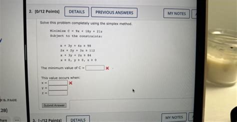 Solved Solve This Problem Completely Using The Simplex Chegg